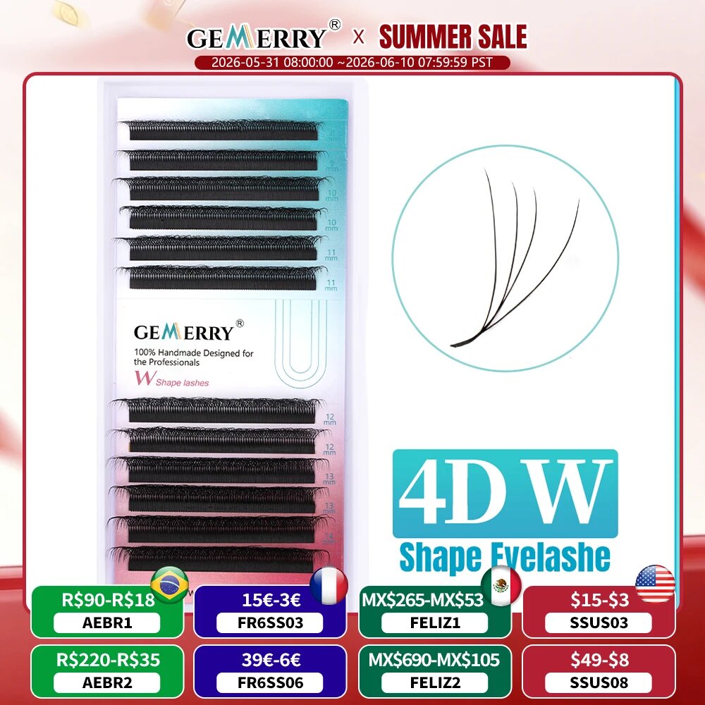 Накладные ресницы GEMERRY Cilios W 4D C, 11 мм