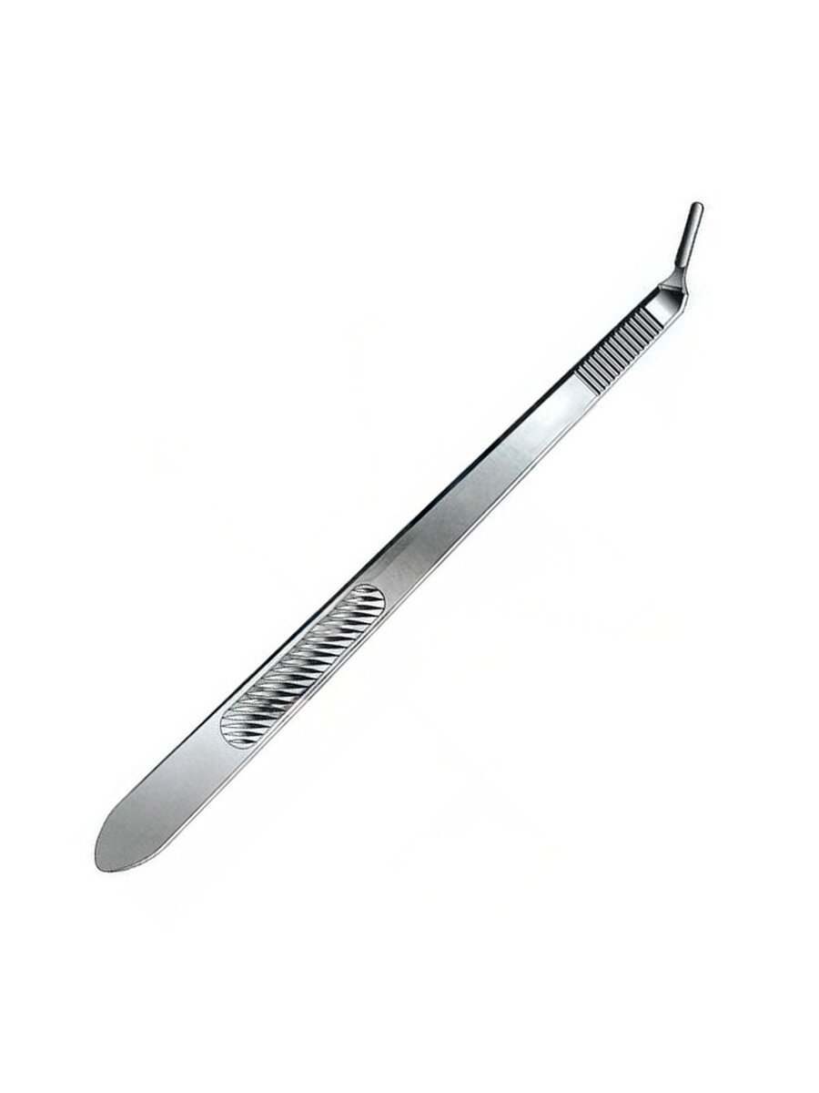 Рукоятка скальпеля №3L, изогнутая, цельная, хирургическая, Surgicon