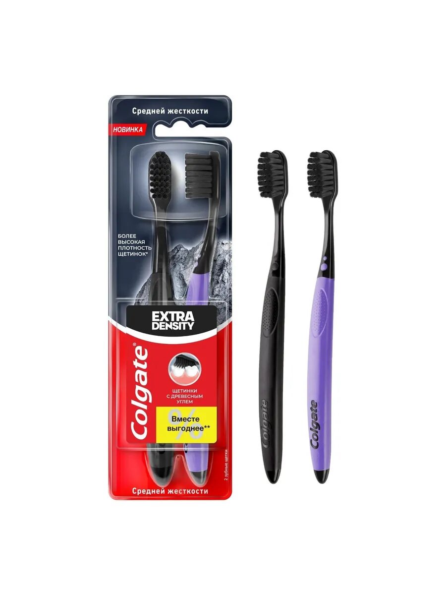 Зубная щетка Colgate Extra Density средней жесткости 2 шт