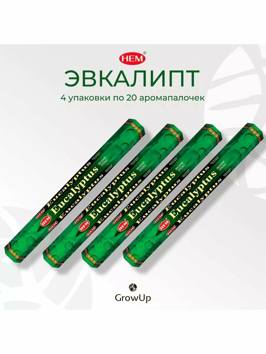 Эвкалипт 4 уп по 20 шт благовония палочки ХЕМ