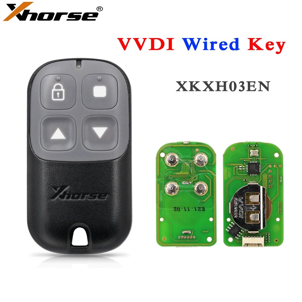 Пульт дистанционного управления Xhorse VVDI, Универсальный проводной ключ для гаражных дверей, XKXH00EN, XKXH01EN, XKXH02EN, XKXKH03EN, XKXH04EN, XKXH05EN, 4 кнопки, 5 шт.