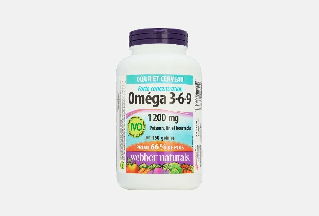 Webber Naturals 1200 мг в капсулах Омега 3-6-9 150 шт