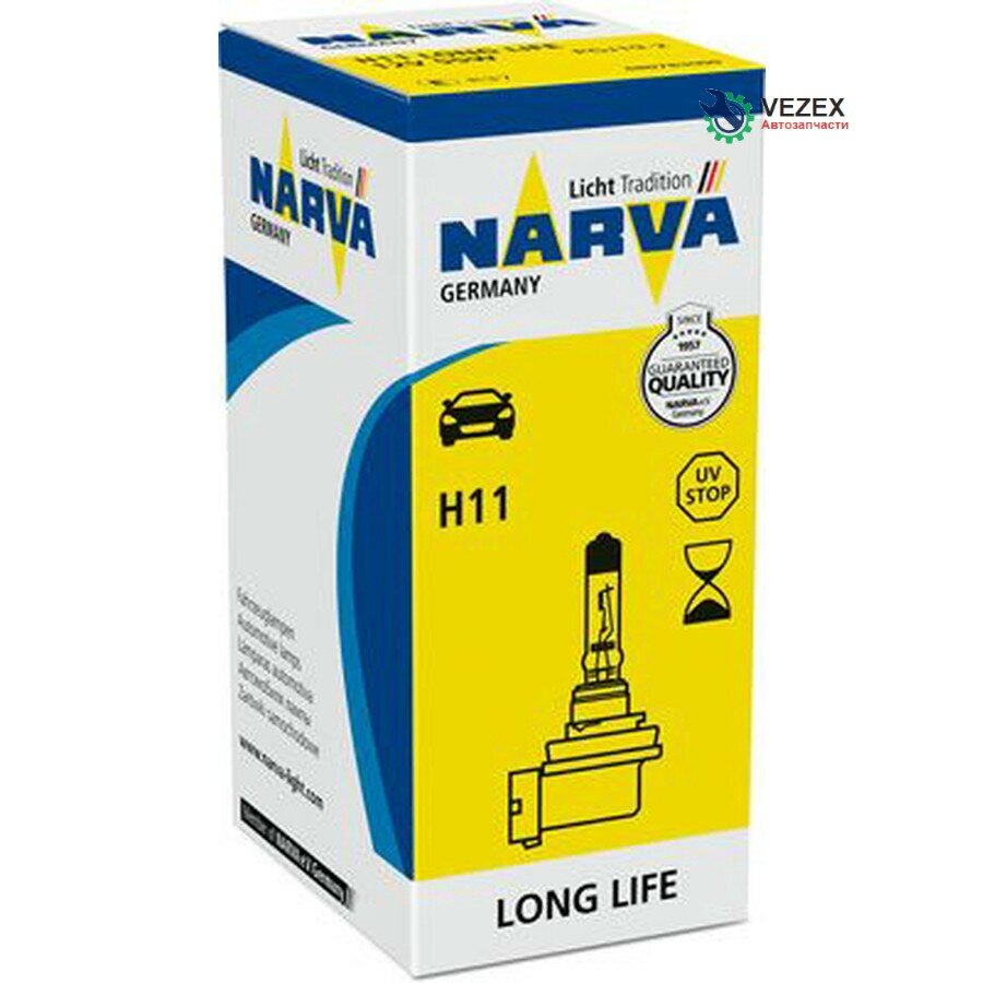 NARVA 480783000 Лампа H11 Long Life 12V 55W NVA (упаковка Carton Box 1 шт)