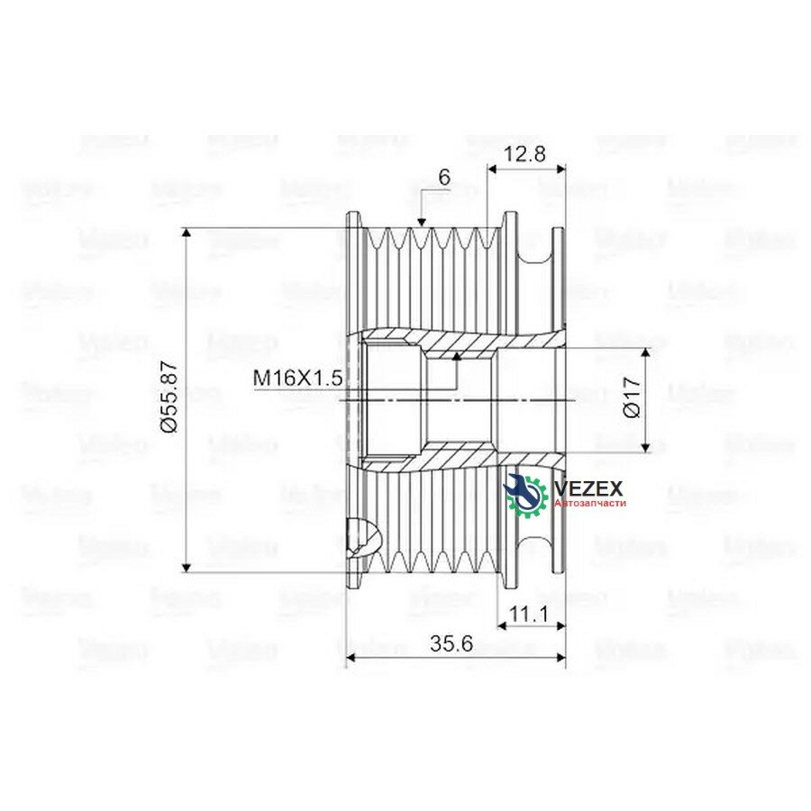 VALEO 588032 Шкив генератора (с крышкой)