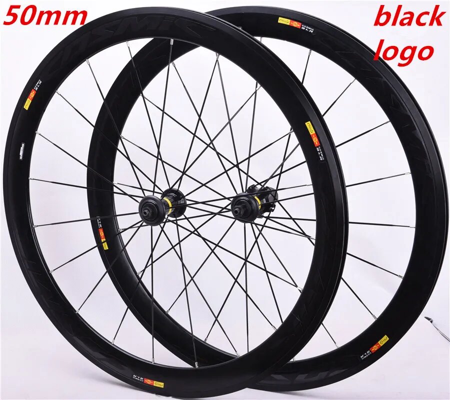 Колеса Cosmic Elite 700c для шоссейного 50 мм, black hub, black logo, 700C V Brake shinano