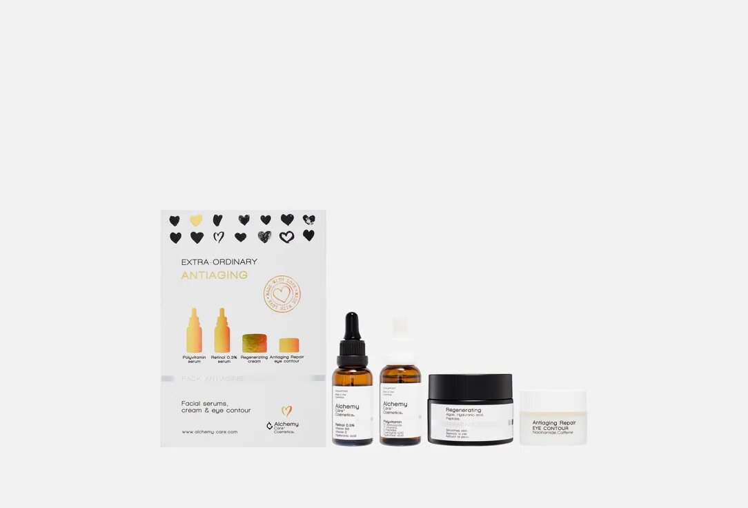 ALCHEMY CARE Extra-ordinary antiaging Набор для антивозрастного ухода за кожей 4шт