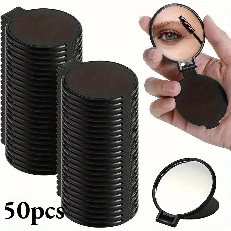 Набор мини зеркал для макияжа 50 шт black