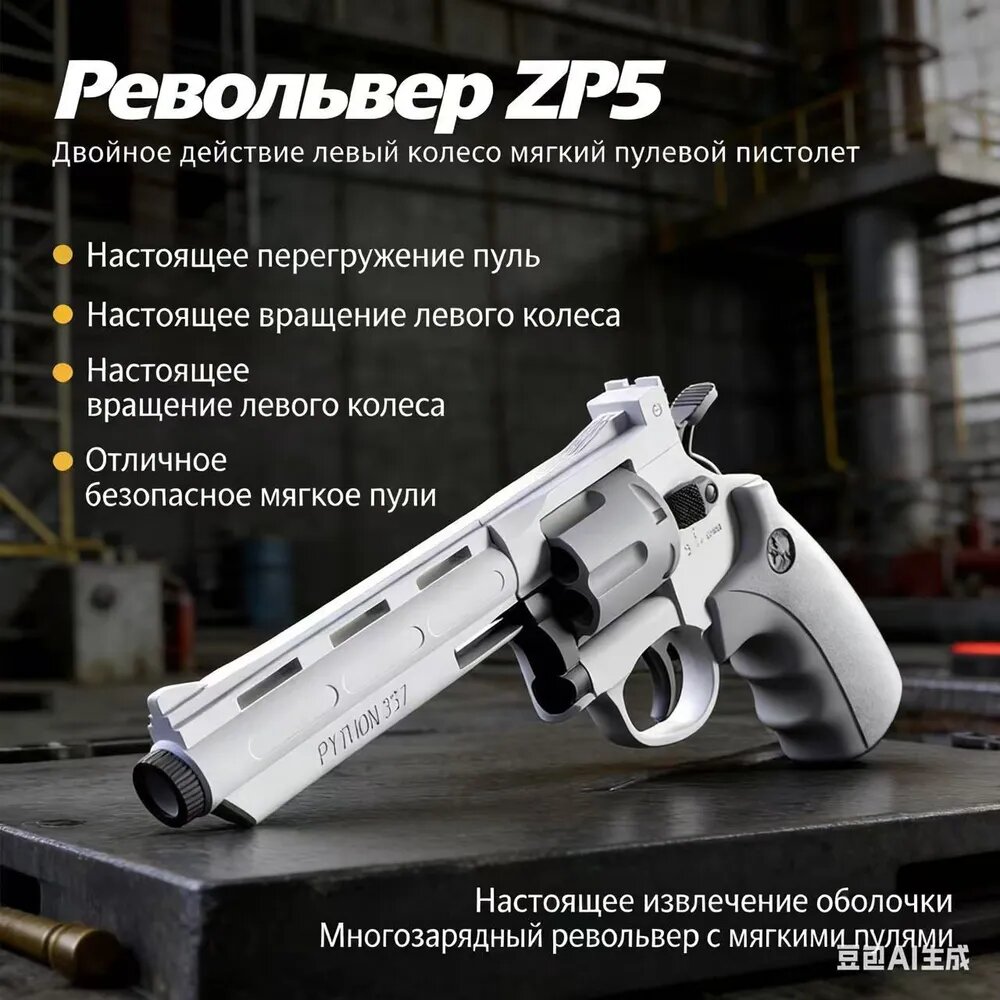 Пистолет с пульками орбизами игрушечный револьвер, зеленый, детские подарки