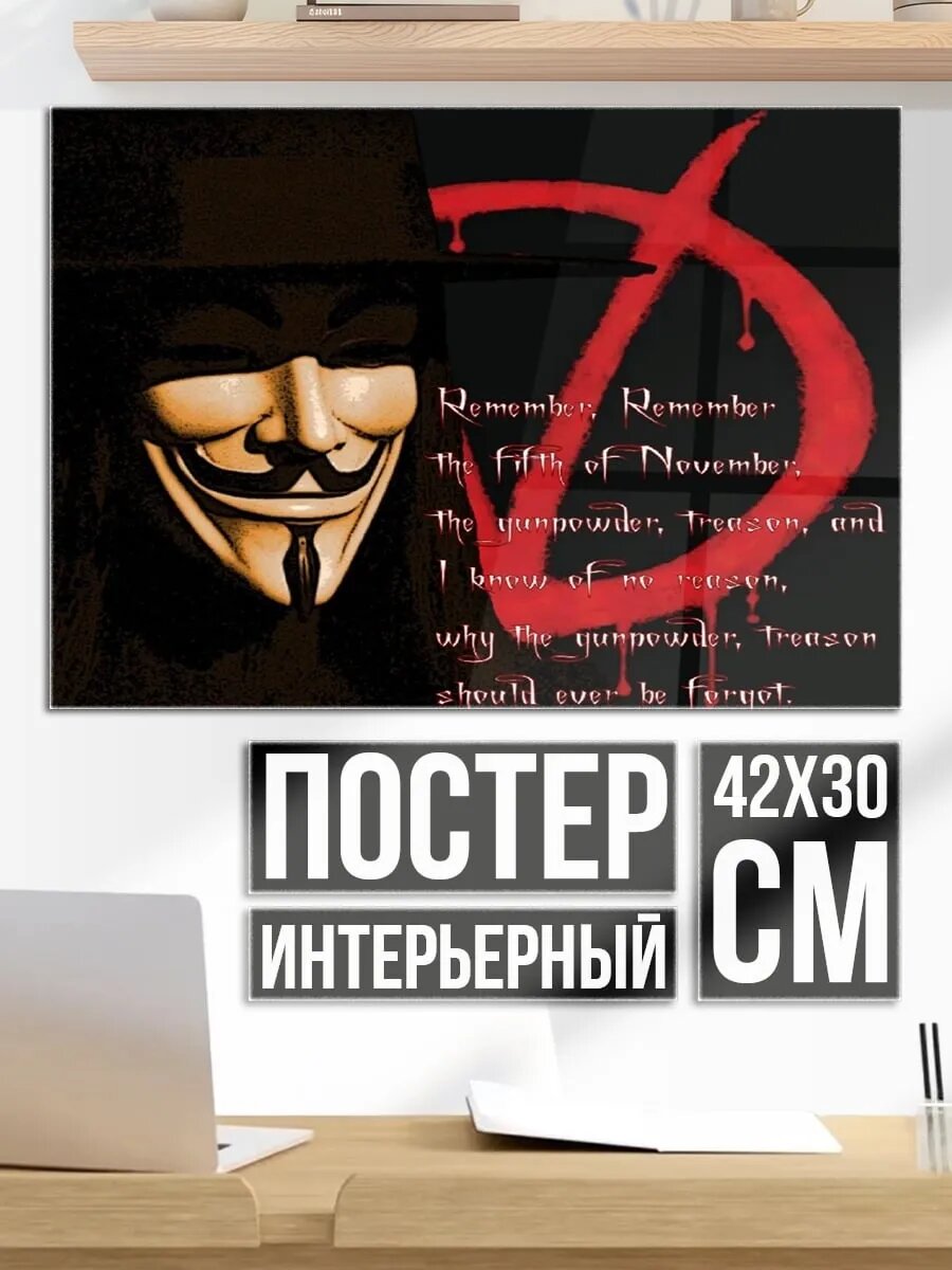 Плакат постер Маска Гая Фокса