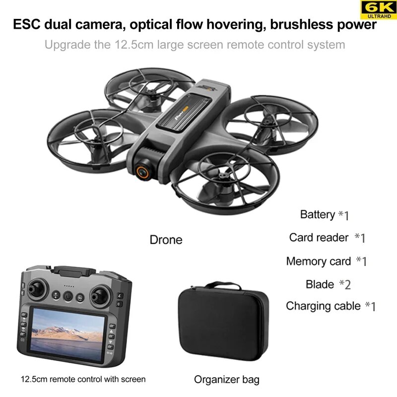 Дрон 2025 New S156 GPS 8K профессиональный HD с 360° двойными камерами, 5G WIFI, бесщеточных двигателями, функцией обхода препятствий и складывающимся квадрокоптером-игрушкой