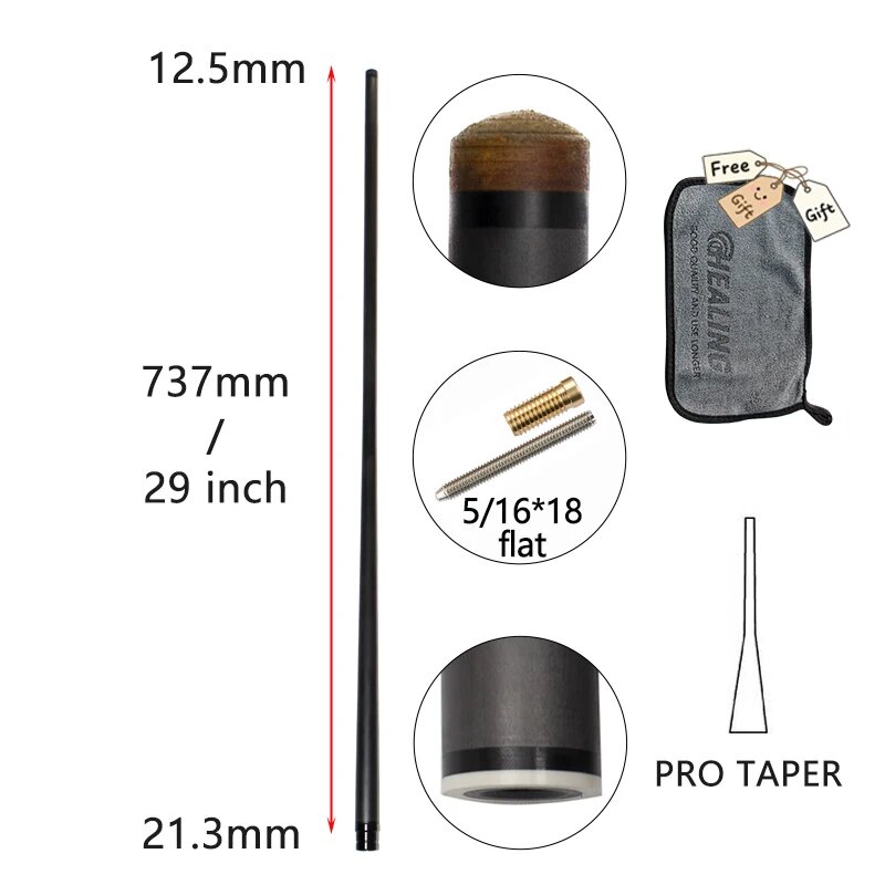 Карбоновый шафт для бильярда Protaper OKHEALING