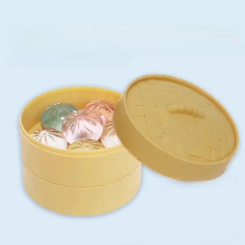 Мини-сквиши "Пельмень/Булочка", медленно восстанавливающие форму 5pcs Bun-1pc Steamer