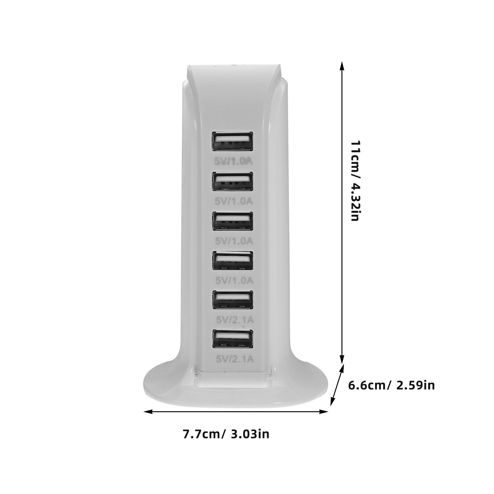 1 Штука Зарядная Станция, 6 Портов USB, Для Смартфонов И Планшетов, Из Abs-Пластика