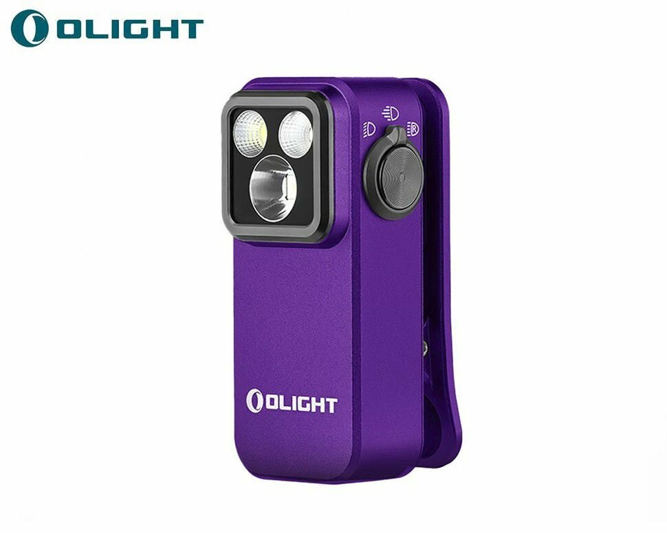 Фонарь Olight Oclip Pro Purple, Li-ion 580 mAh, 120 метров, 500 люмен (Комплект)