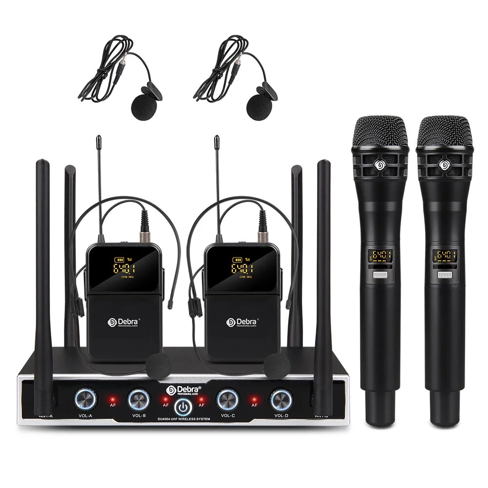 Беспроводная конференц-система Debra Audio DU4004 UHF 4 канала 2Handheld 2Bodypack
