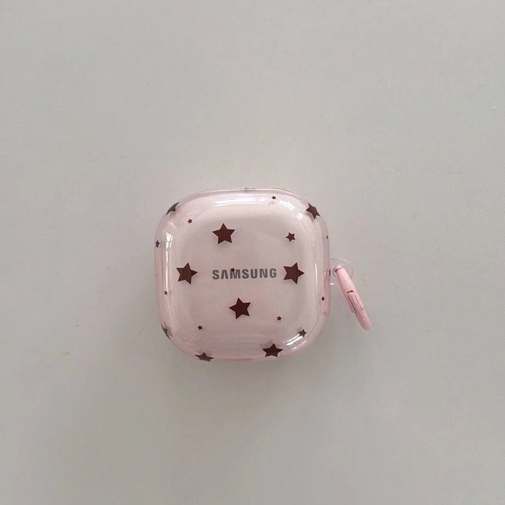 Розовый чехол для Samsung Galaxy Buds 4 Pro со звёздами