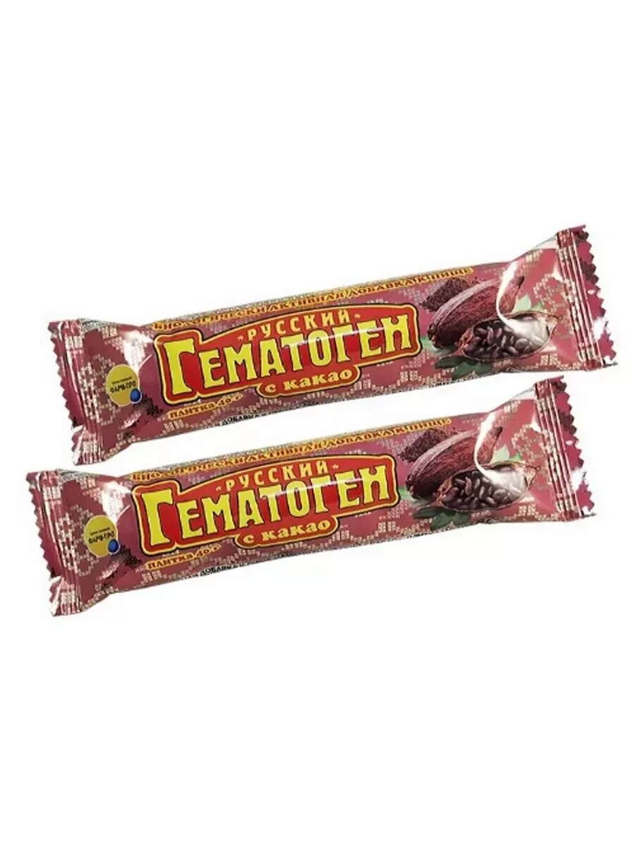Гематоген русский с какао 40 гр плитка-5шт.
