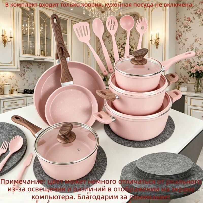 Набор термостойких и защитных прокладок для кухни, 9 штук (3 маленьких + 3 средних + 3 больших), противоскользящие, износостойкие, защищают столешницу и посуду