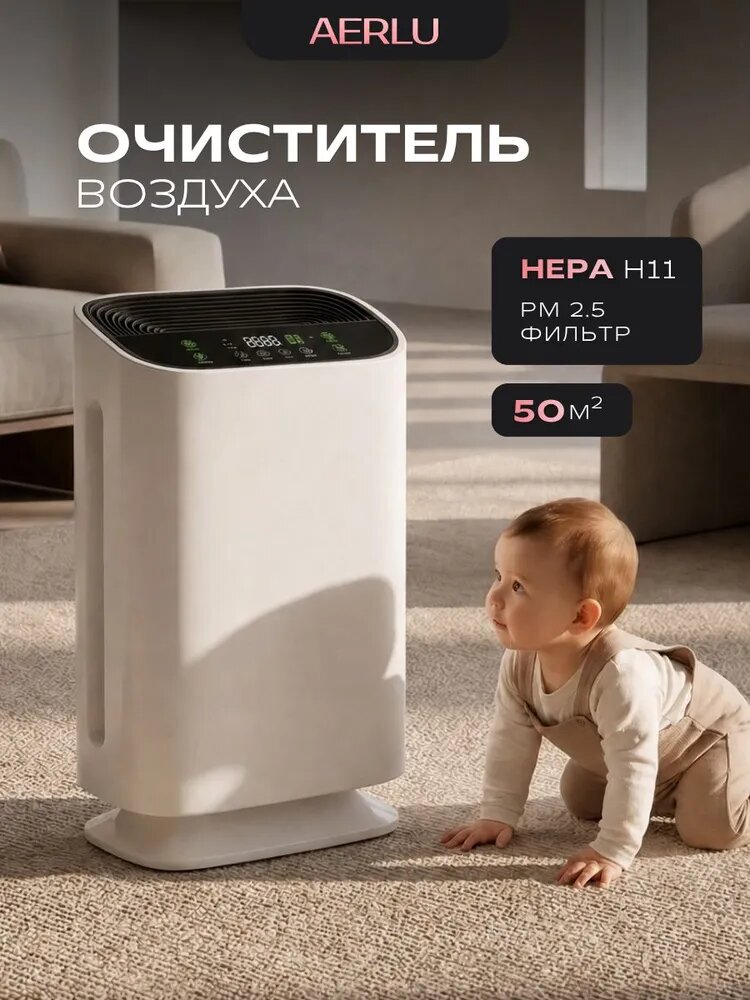 Очиститель воздуха для дома от пыли, запахов и аллергенов, воздухоочиститель для дома с ионизацией и нера фильтром