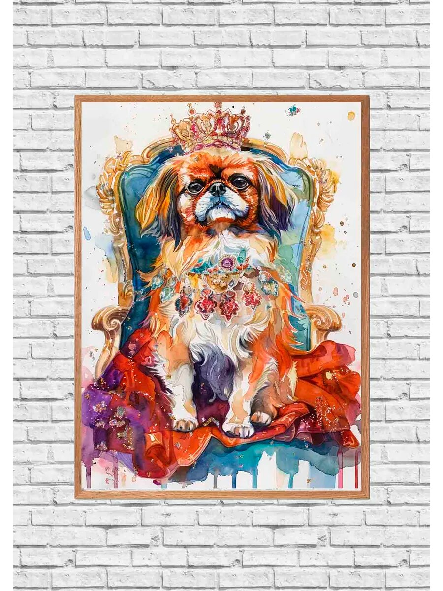 Пекинес, английская королева 2, Плакат 30x42см