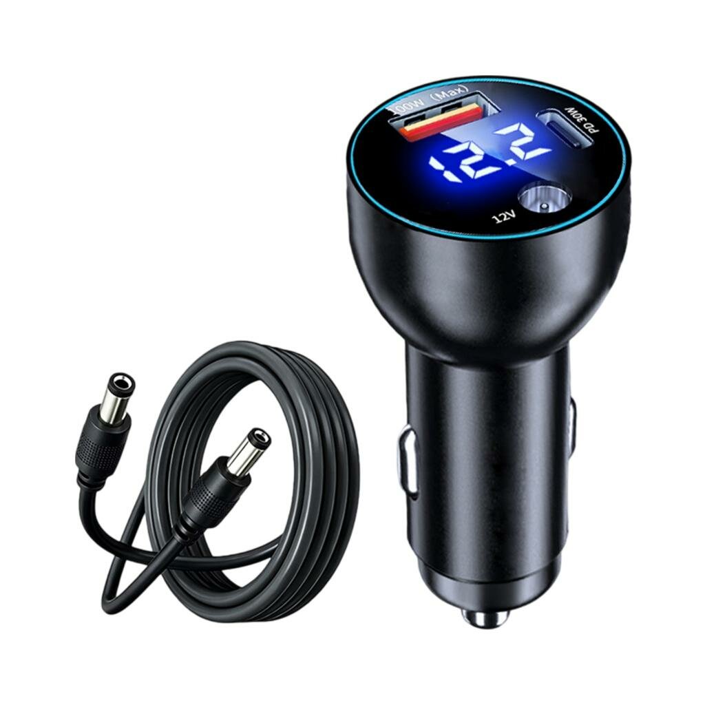 Автомобильное зарядное устройство 30W Type-C, 100W USB, алюминиевый корпус