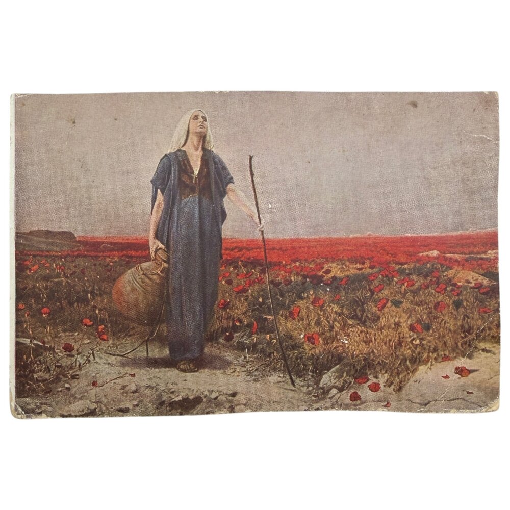 Почтовая открытка "Слепая на маковом поле" 1900-1917 гг. Германская Империя