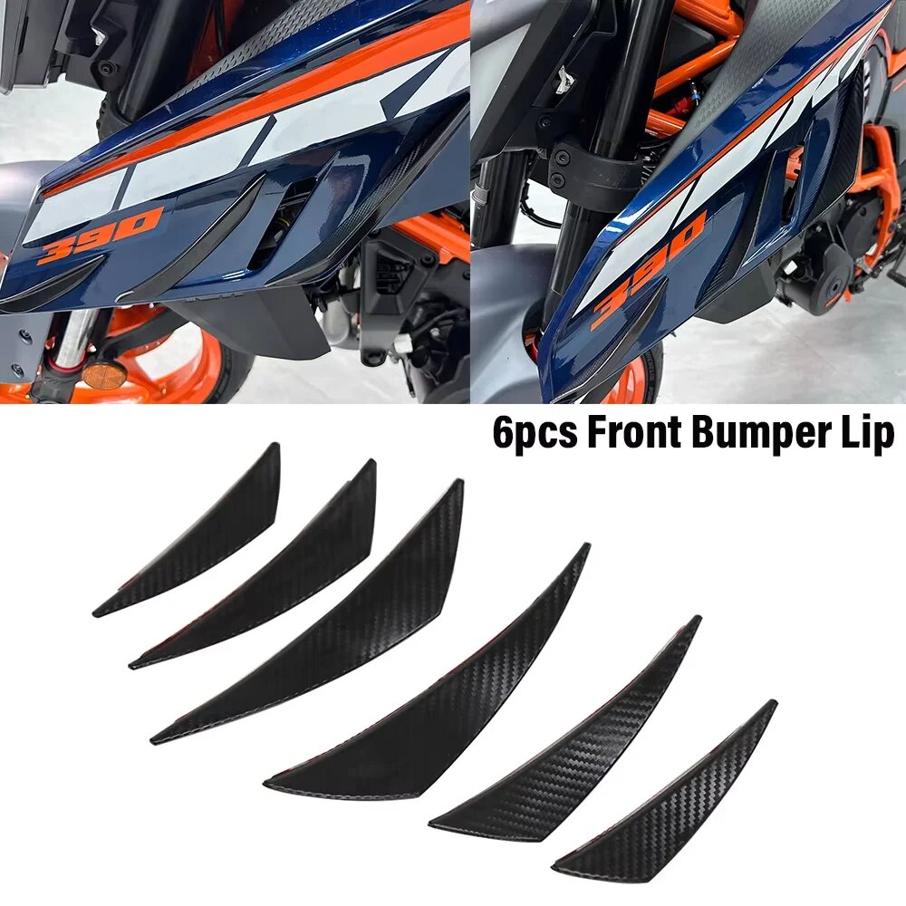 6шт. Накладки на бампер для KTM 125/390 DUKE 2017-2023, карбон, черные