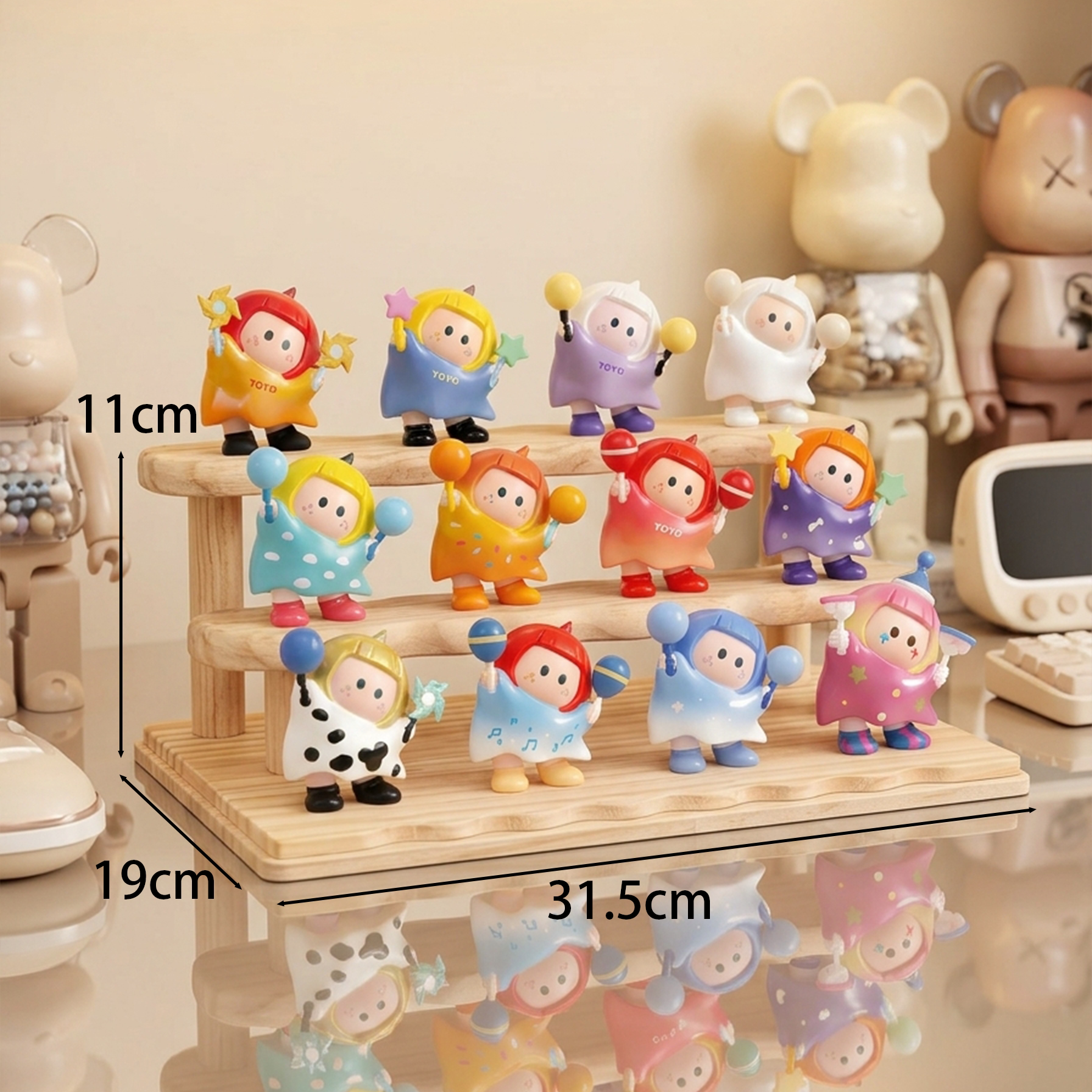 Витрина для фигурок Yoyo, милые фигурки, игрушки Miniso, демонстрационный шкаф, коробка для хранения, подставка для