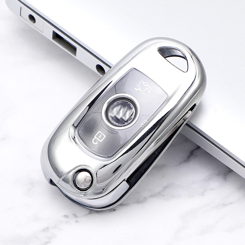 TPU Чехол для ключа автомобиля Buick Envision, LaCrosse, Regal, GL8, GL6 - Серебристый