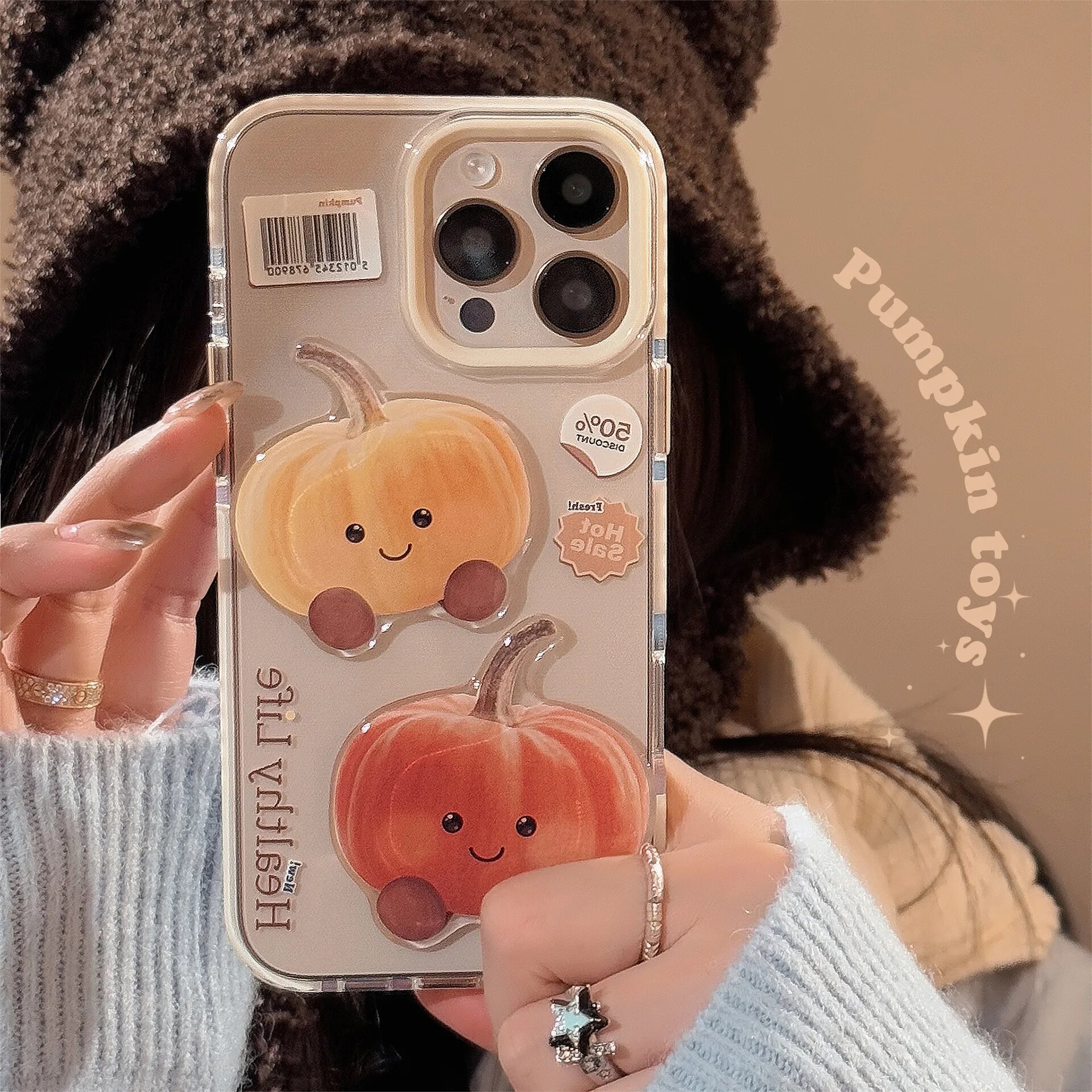 Корейский 3D-чехол Для Телефона С Мультяшным Дизайном Тыквы Для iPhone iPhone 12