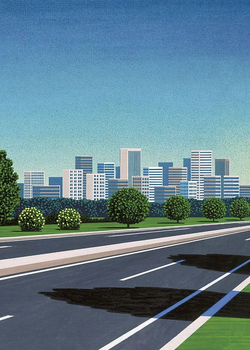 Печать на холсте Hiroshi Nagai Vaporwave Navy Blue, 20x30cm No Frame