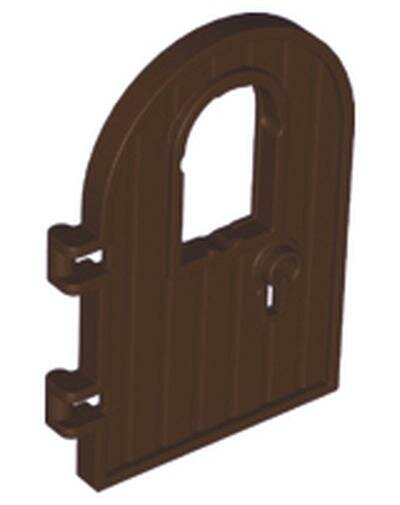 Деталь Lego 64390 Door 1 x 4 x 6 Round Top with Window and Keyhole, Reinforced Edge