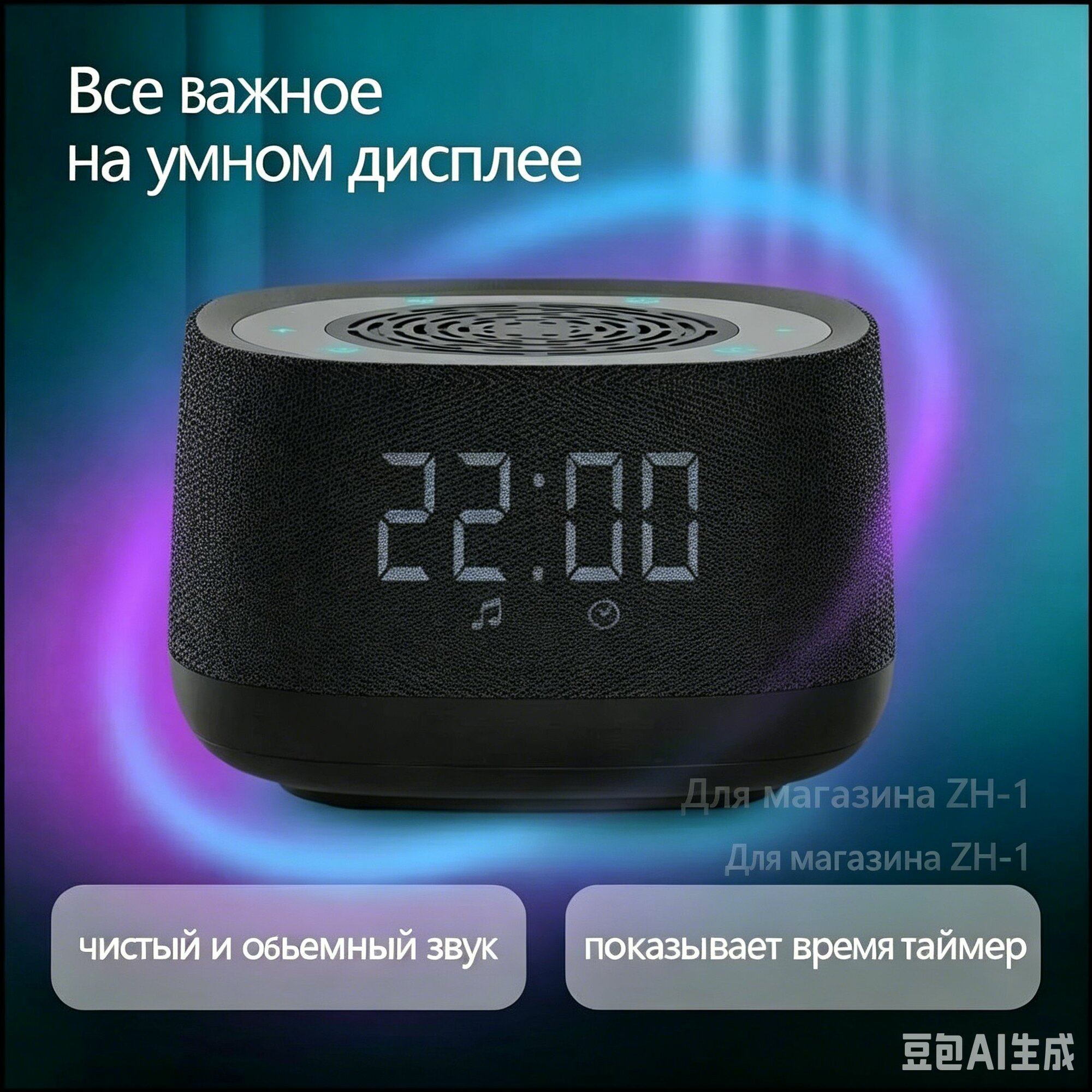 Умная голосовая колонка с голосовым помощником, мощность динамика 10 Вт, песочный цвет, беспроводной динамик для дома, таймер и музыка, популярная модель