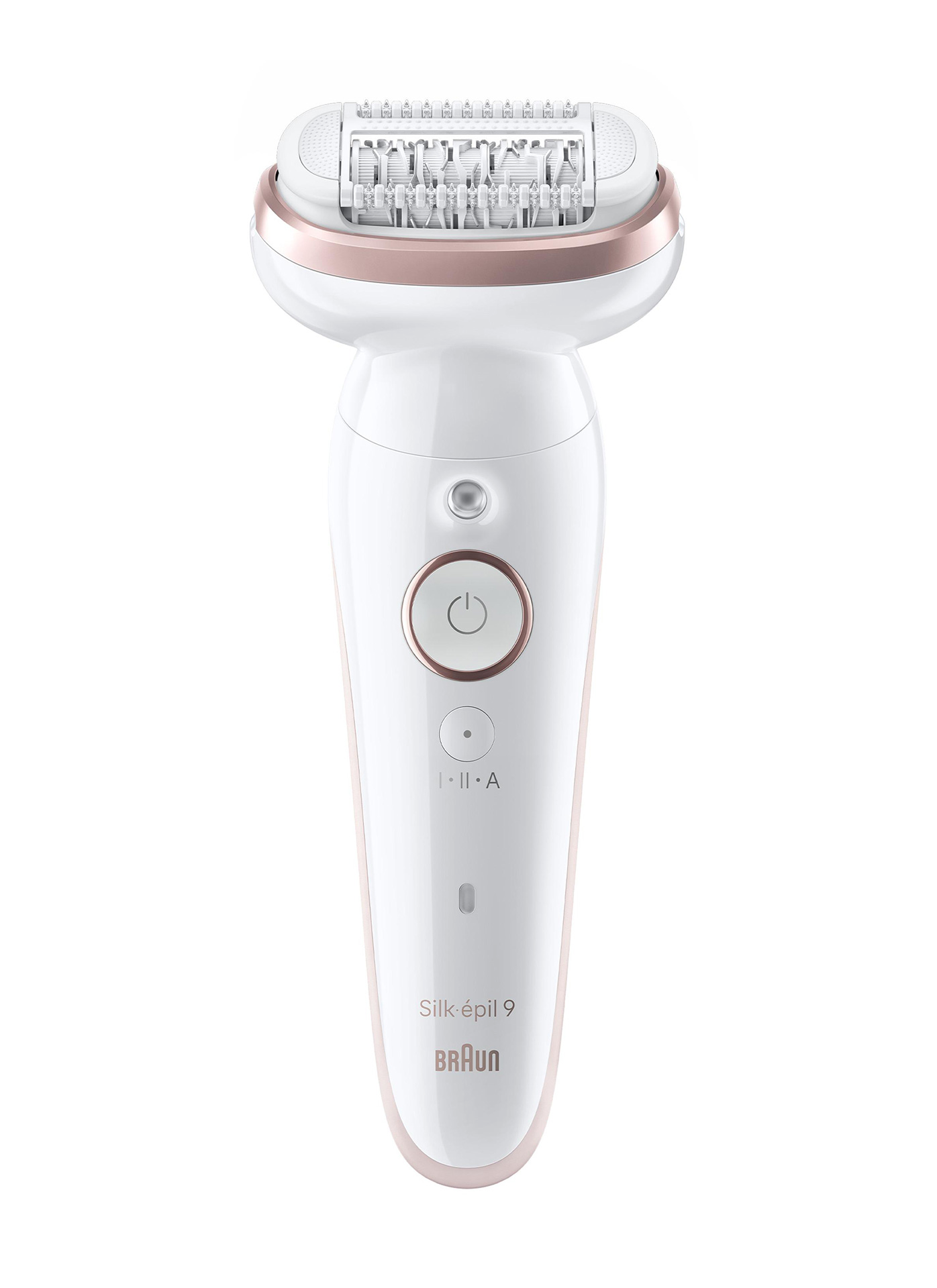 Эпилятор Braun Silk-epil 9, сухая/влажная эпиляции, 3 насадки, белый/розовый