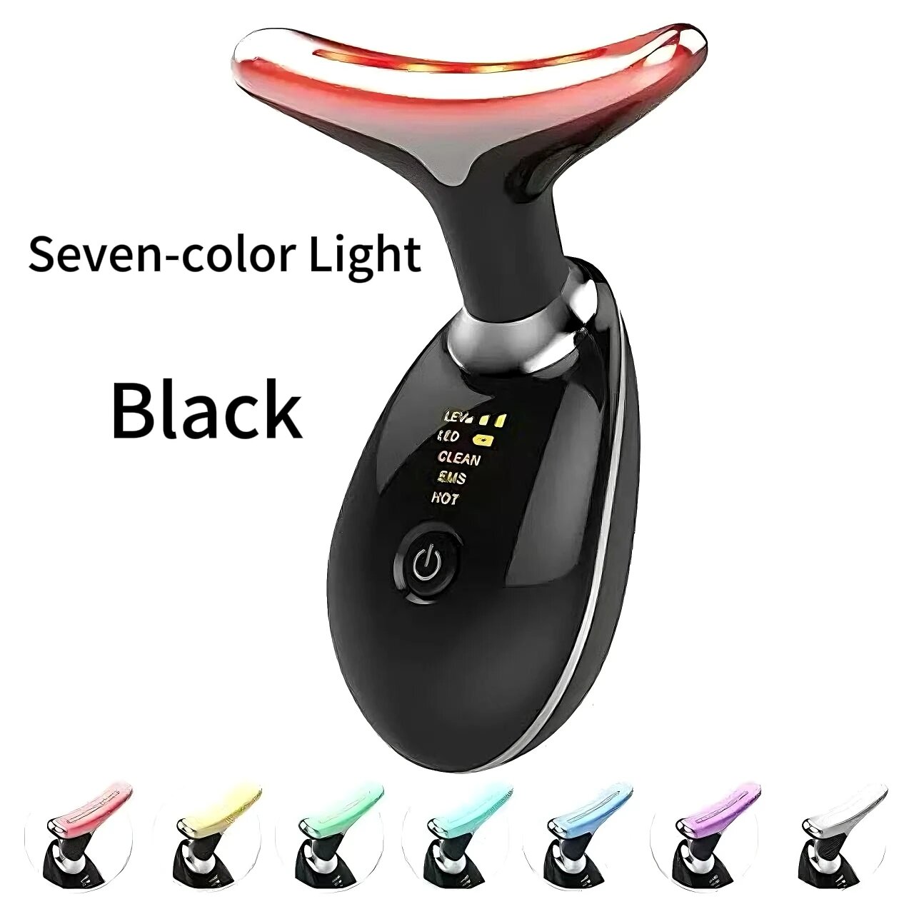 7-цветный LED массажер для лица и шеи Black