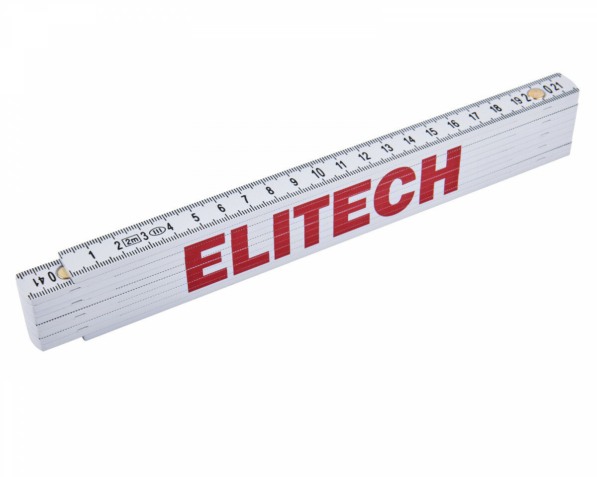 Метр складной ELITECH 330201, складной пластиковый 200 см