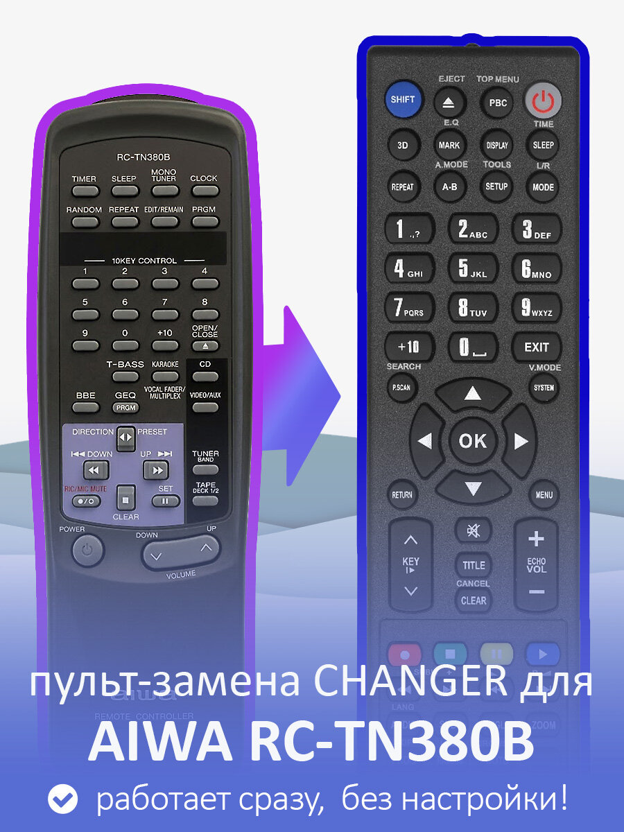 Пульт-замена для AIWA RC-TN380B