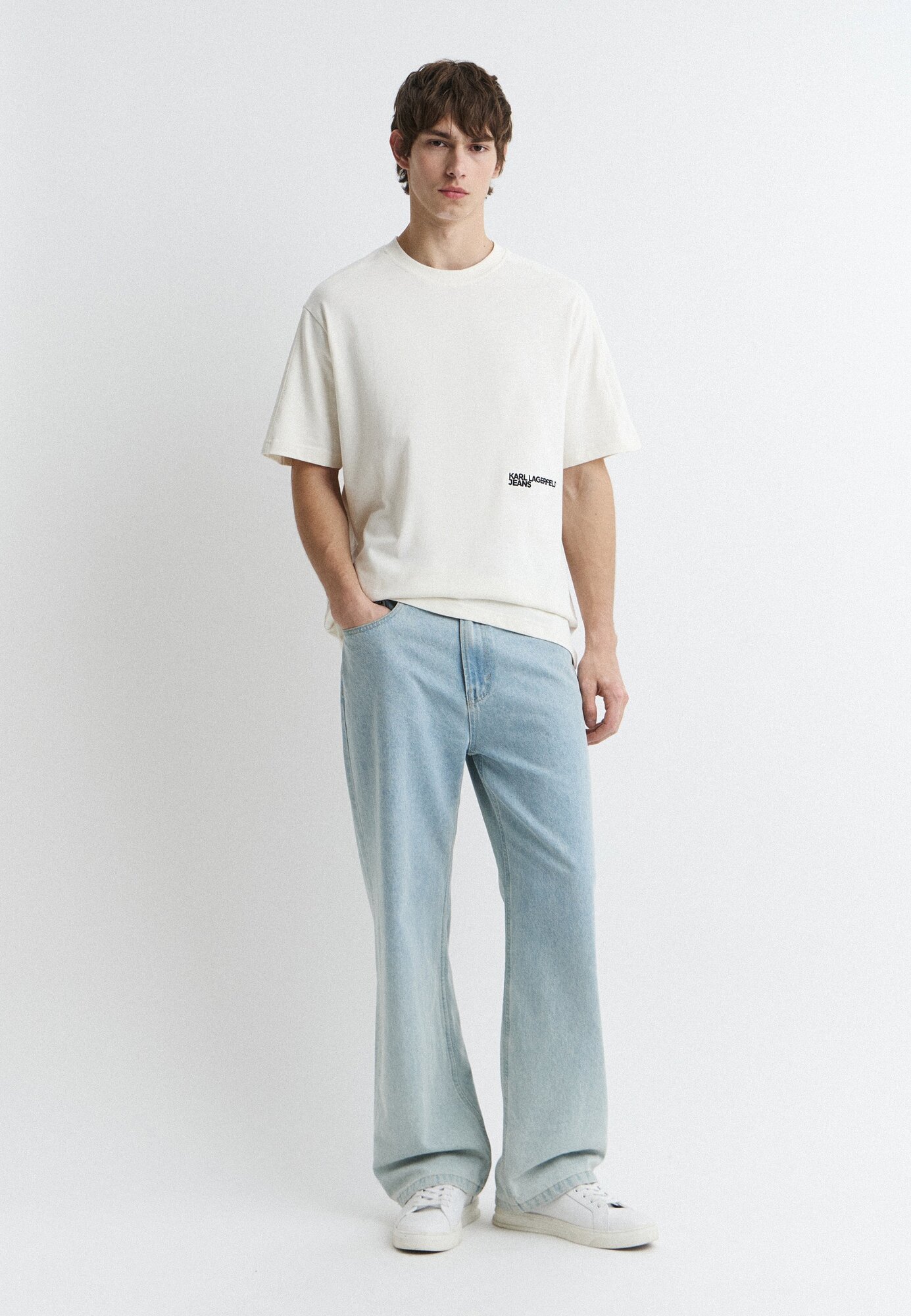 Футболка KARL LAGERFELD JEANS, 1 шт., размер M, бежевый — фото 1