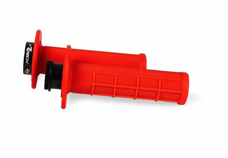 Ручки на руль R20 LOCK-ON красный неон для мотоцикла