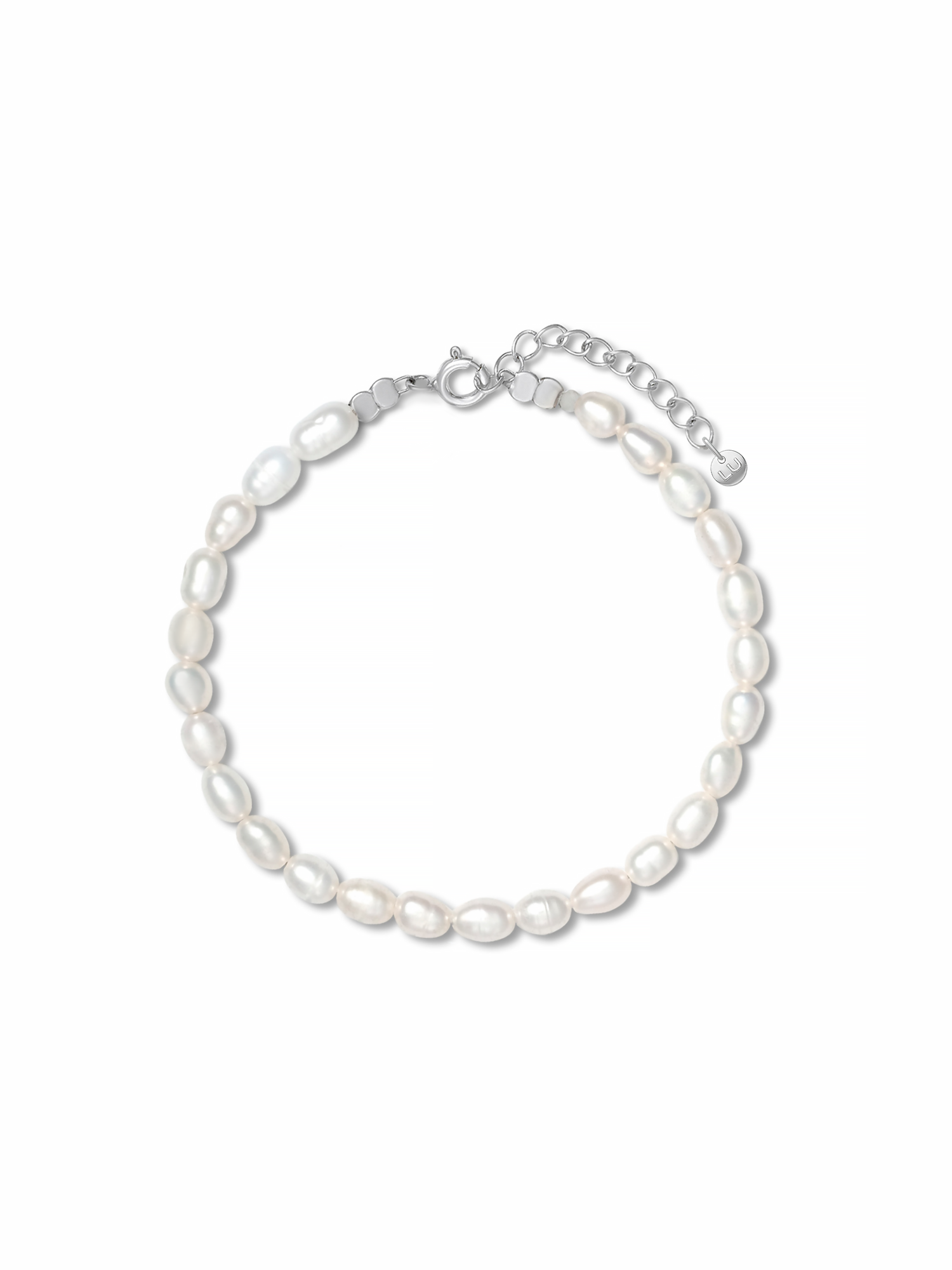 Браслет LU Jewel, серебро, 925 проба, жемчуг пресноводный культивированный, длина 16 см., белый — фото 1