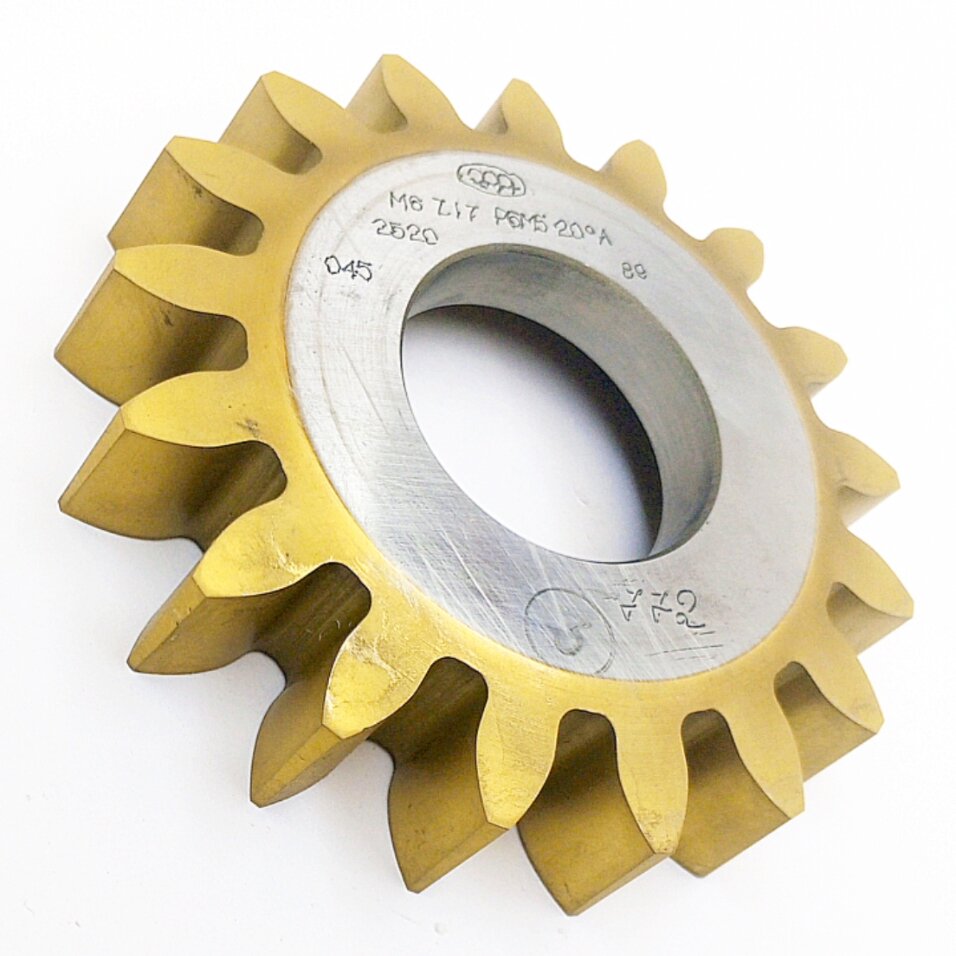 Долбяк дисковый прямозубый 2520-045 м6,0 20° Z=17 кл-А Р6М5 (номинальный делительный диаметр 100мм, посадка-44,45мм) ГОСТ 9323-79