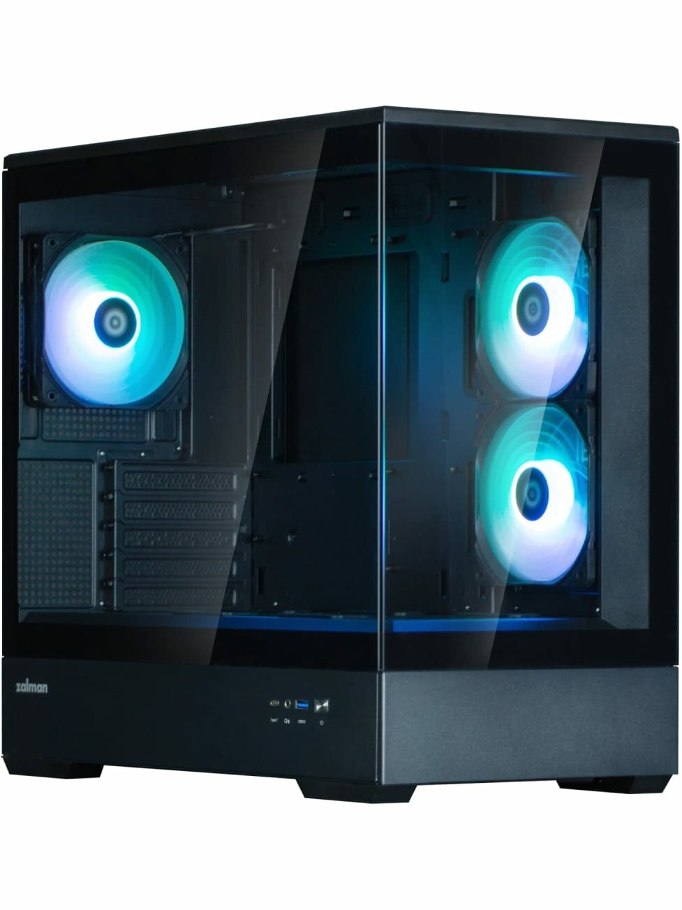 ZALMAN P30 V2, MATX, BLACK, WINDOW, 2x3.5", 3x2.5", 1xUSB TYPE-C, 1xUSB3.0, SIDE 2x120mm ARGB, REAR 1x120mm ARGB, VGA support