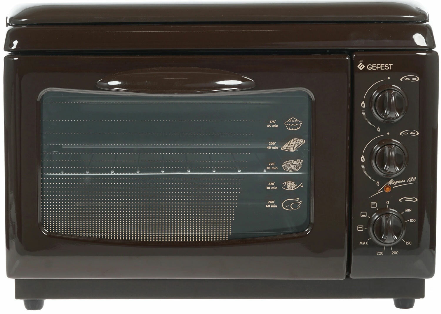 Настольная плита Gefest Брест ПГЭ 120 К19 55 см, 2 конфорки, коричневый