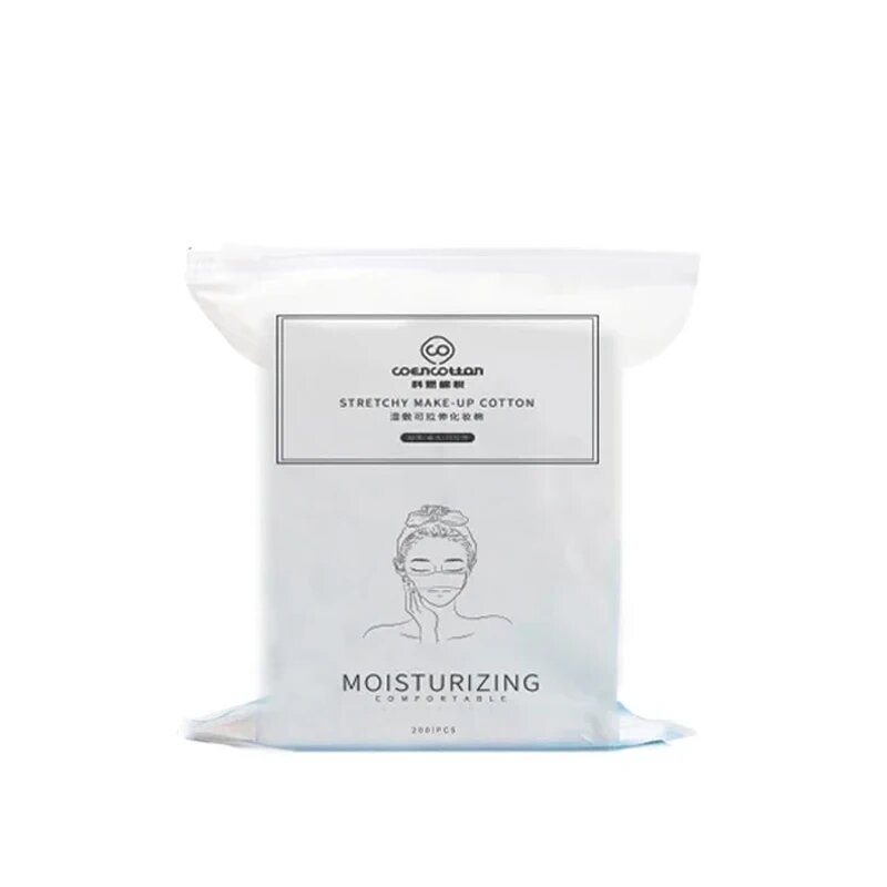 200 шт, хлопковые салфетки для снятия макияжа, 1 пакет