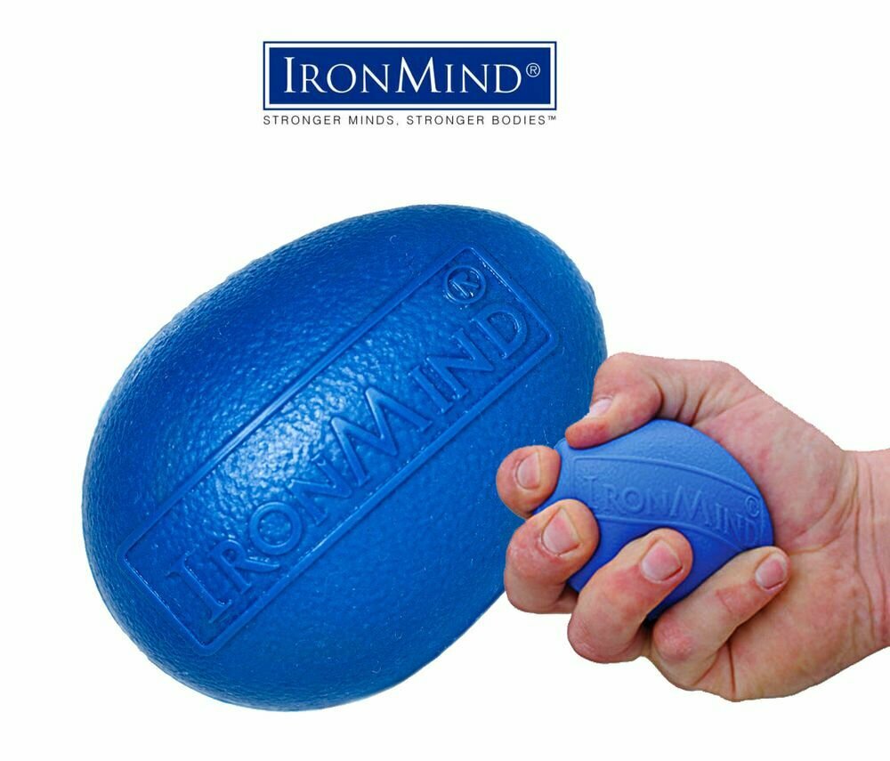 Кистевой эспандер IronMind EGG - Blue (1425-B) с тяжелой силой сжатия, жесткий, для тренировок и укрепления мышц, пальцев и кистей рук, развития хвата ладони, антистресс для рук, эспандер яйцо синее