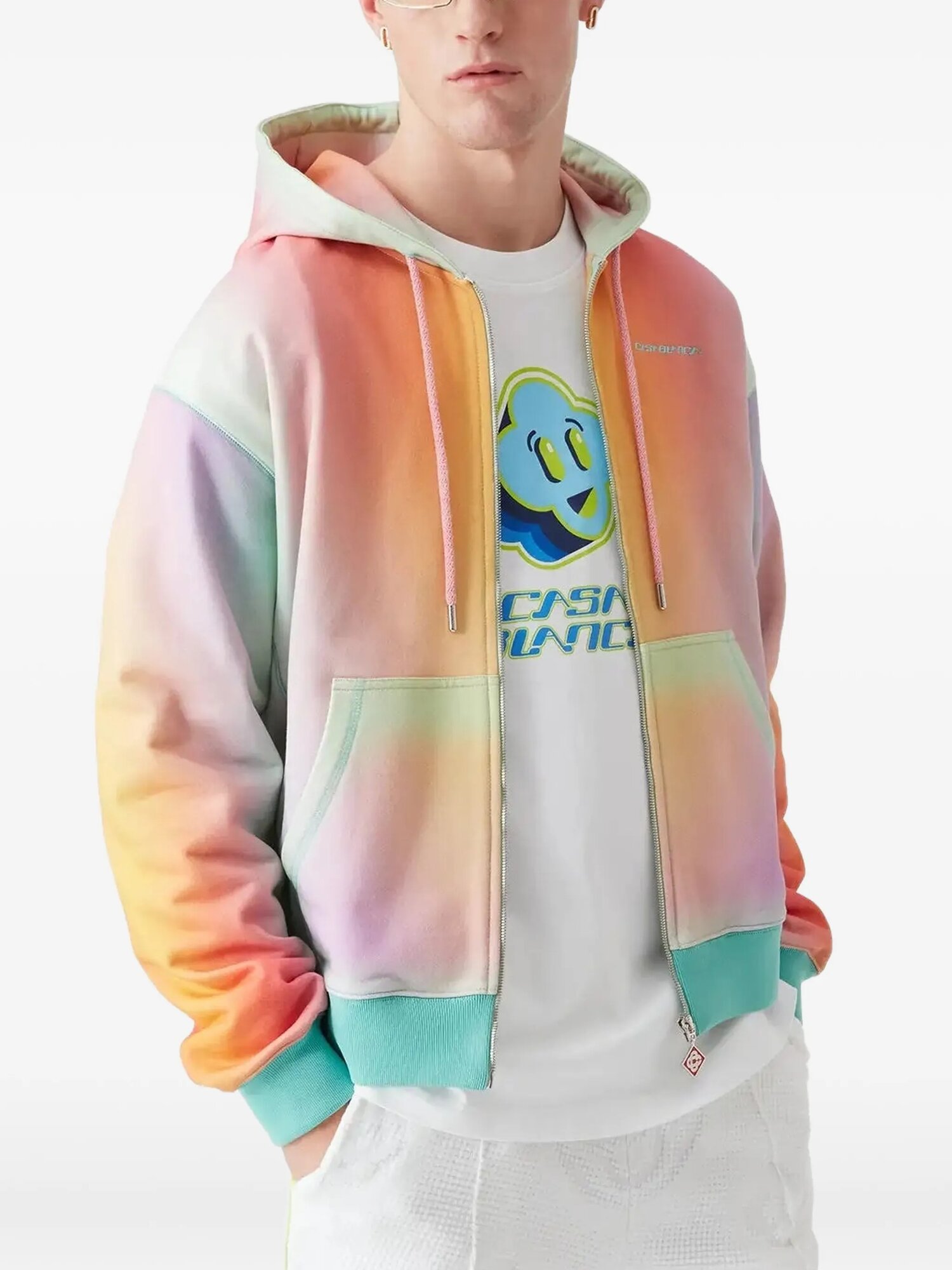 Худи Casablanca Gradient zip-up hoodie, размер L, , orange — фото 1