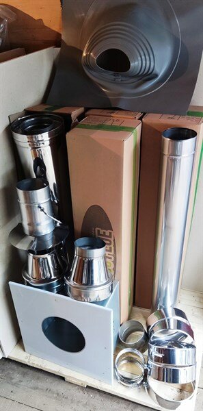 Комплект дымохода для печи дома 115/120-200 5 метров, ECO FLUE AISI 409 1 мм, нержавеющая сталь,