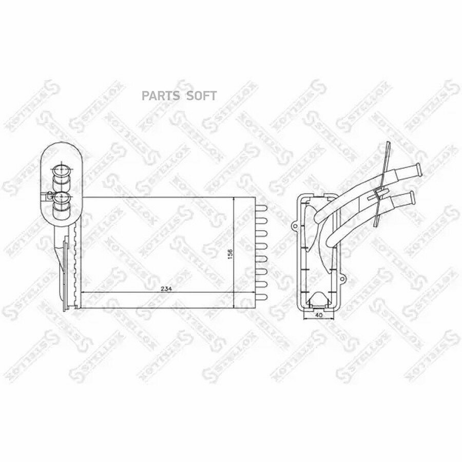 Радиатор печк VW Golf/Passat/Polo/Scirocco, Seat Ibiza 83> от официального дистрибьютора, STELLOX, артикул 1035116SX