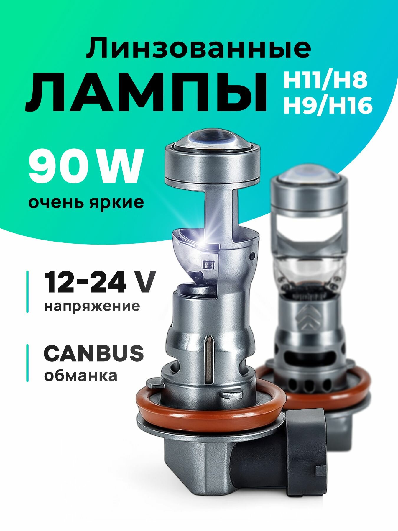 Светодиодные h11 LED H8 H9 H16 лампы н11 лед автомобильные мини линзы 037-LED