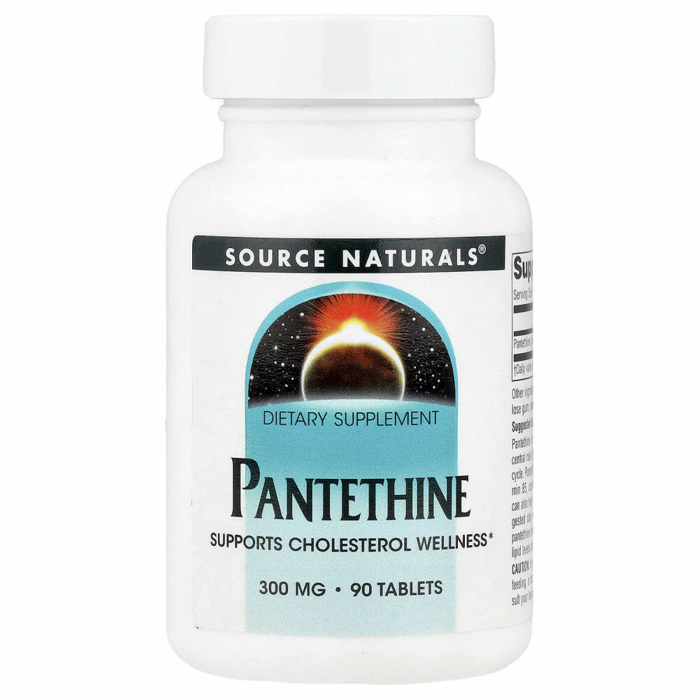 Source Naturals, пантетин, 300 мг, 90 таблеток